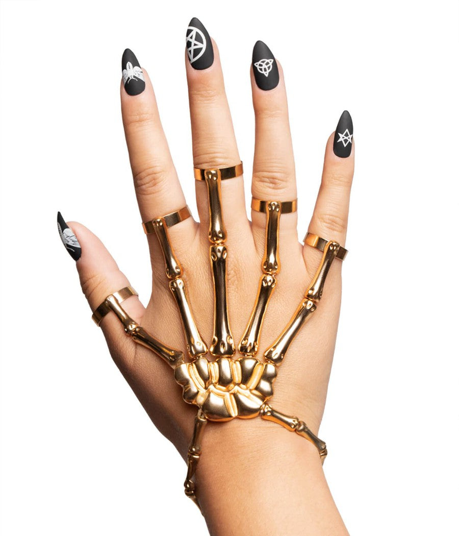 Gold Skeleton Finger Bracelet: Women's Halloween Outfits | Tipsy Elves