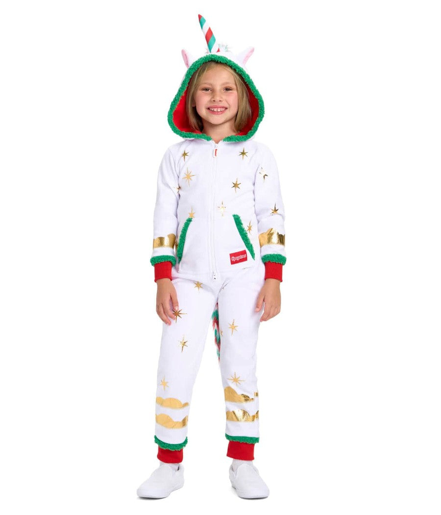 Festive Fantasy Unicorn Jumpsuit: Girl's Christmas Outfits | Tipsy Elves