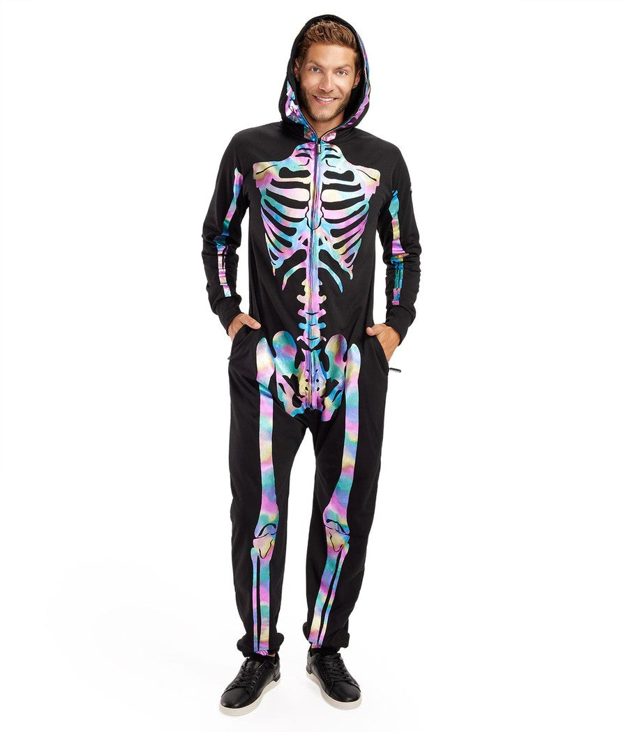 Iridescent Skeleton Costume: Men's Halloween Outfits | Tipsy Elves