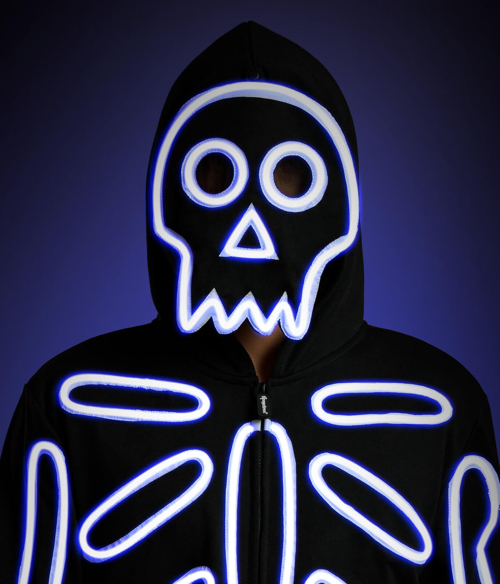 Neon LED Light Up Skeleton Costume: Men's Halloween Costumes | Tipsy Elves