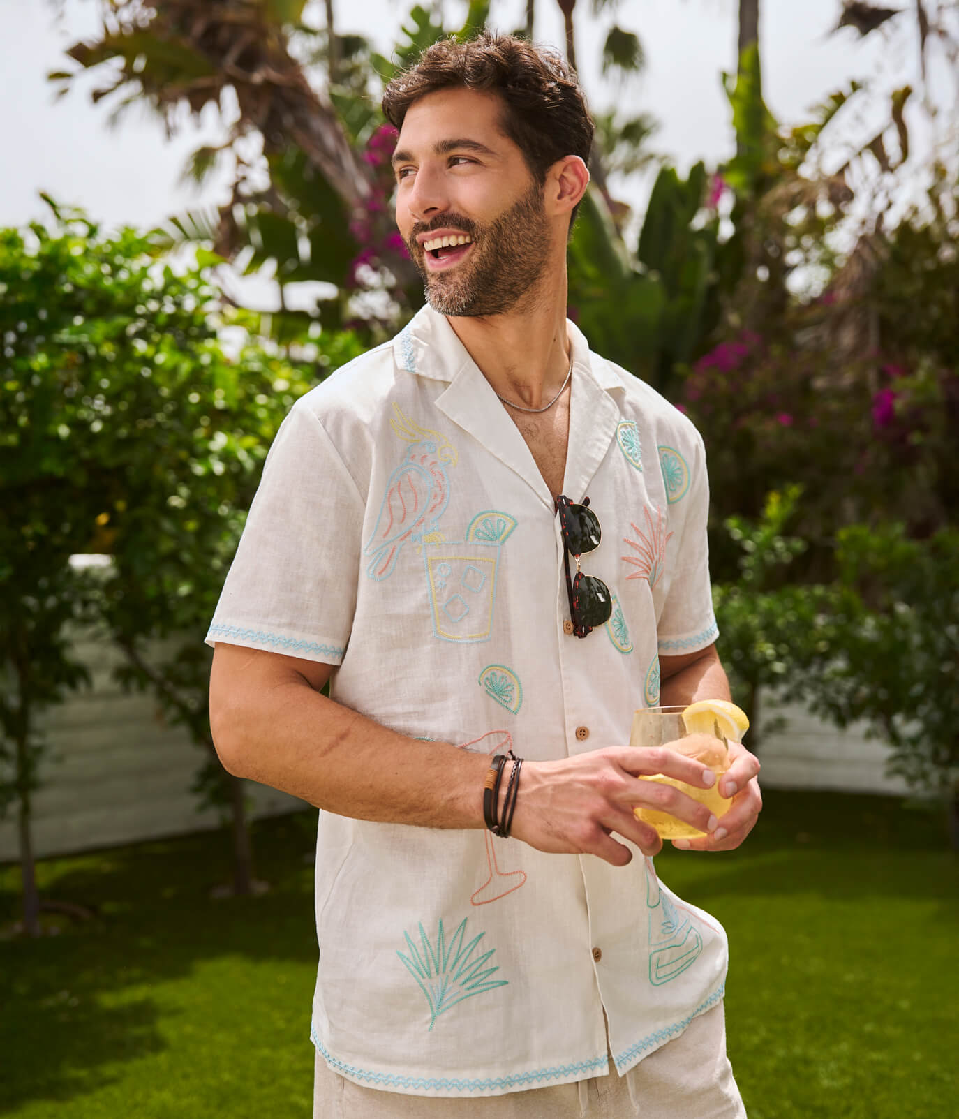 Tequilin' Time Linen Cabana Shirt: Men's Summer Outfits | Tipsy Elves