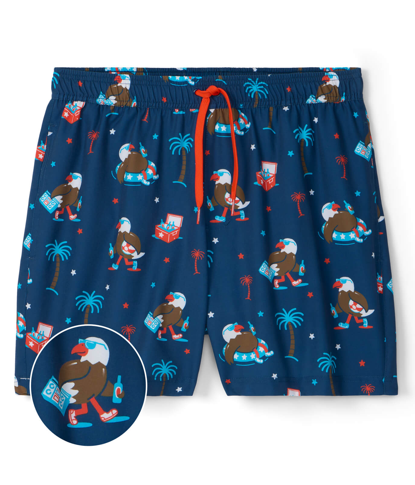Freedom Floats Stretch Swim Trunks: Men's Patriotic Outfits | Tipsy Elves
