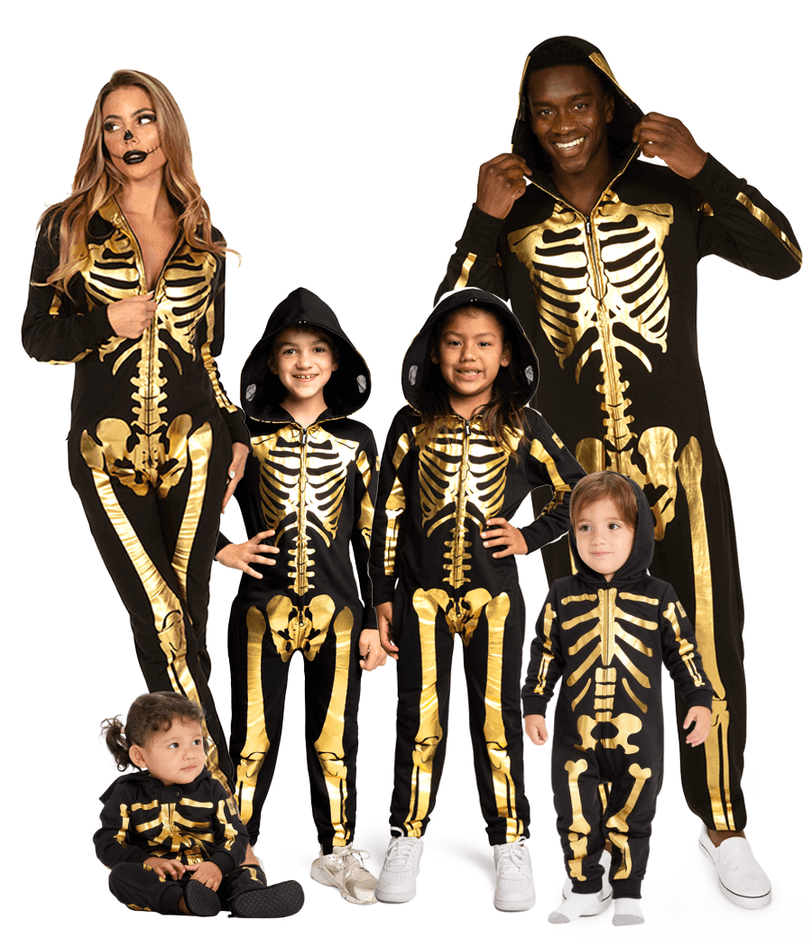 Matching Gold Skeleton Family Costumes: Halloween Outfits | Tipsy Elves