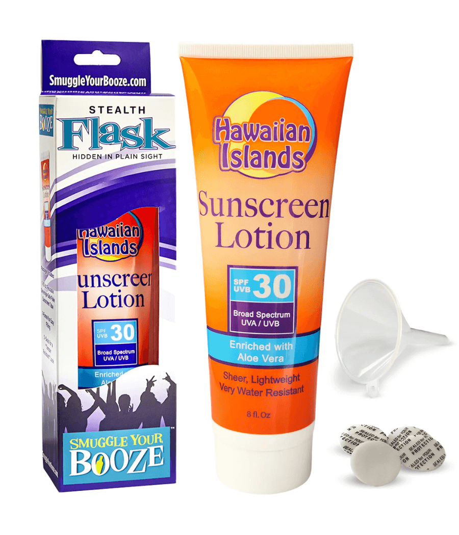 Sunscreen SPF 30 Flask: White Elephant Gifts | Tipsy Elves