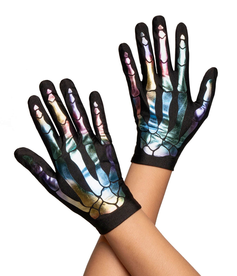 Iridescent Skeleton Gloves: Halloween Outfits | Tipsy Elves
