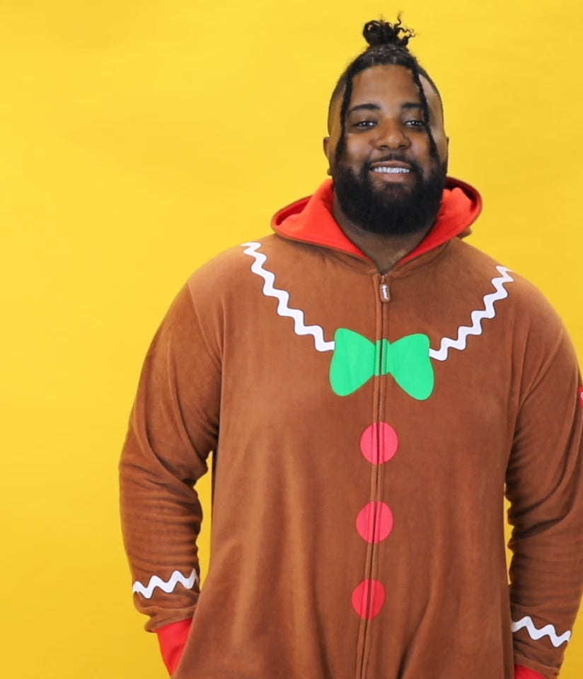 Gingerbread Man Jumpsuit: Men's Christmas Outfits | Tipsy Elves