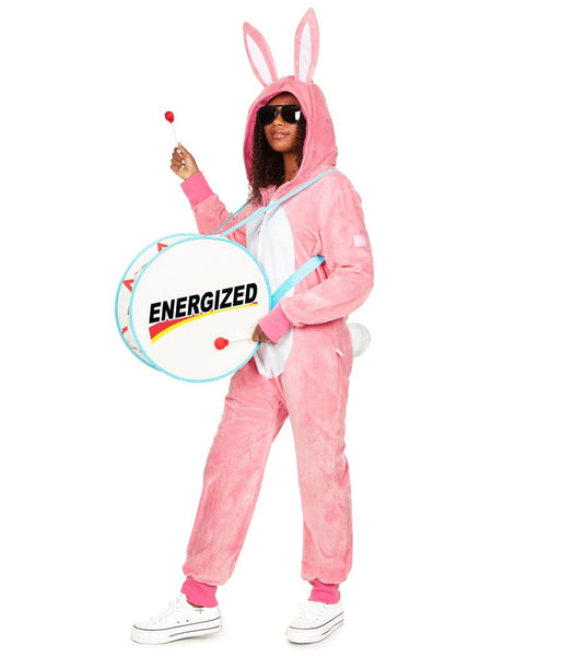 Men s Energetic Bunny Costume Fun Halloween Adult Costume High Strength Durable Material Pink Tipsy Elves