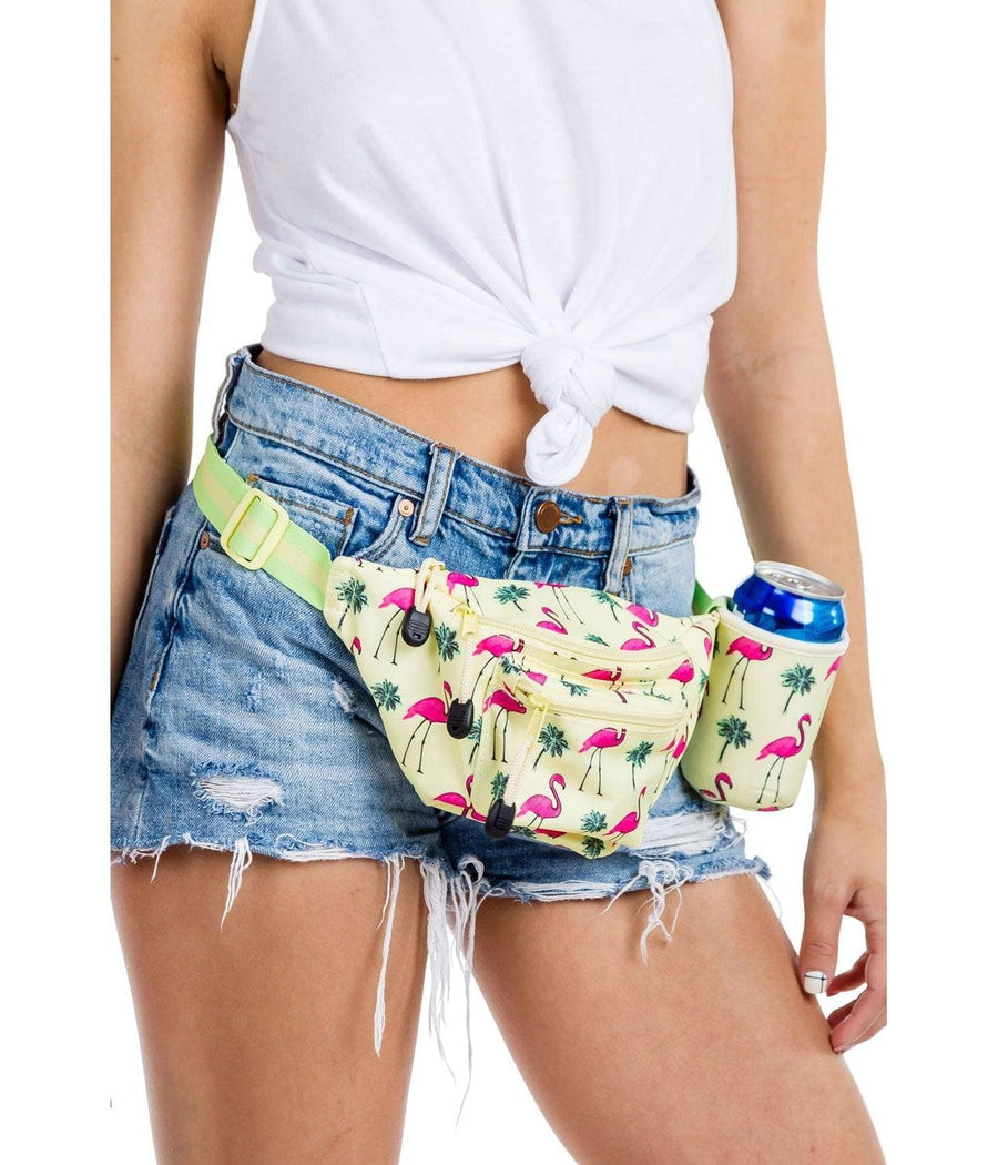 Feisty Flamingo Fanny Pack with Drink Holder | Tipsy Elves