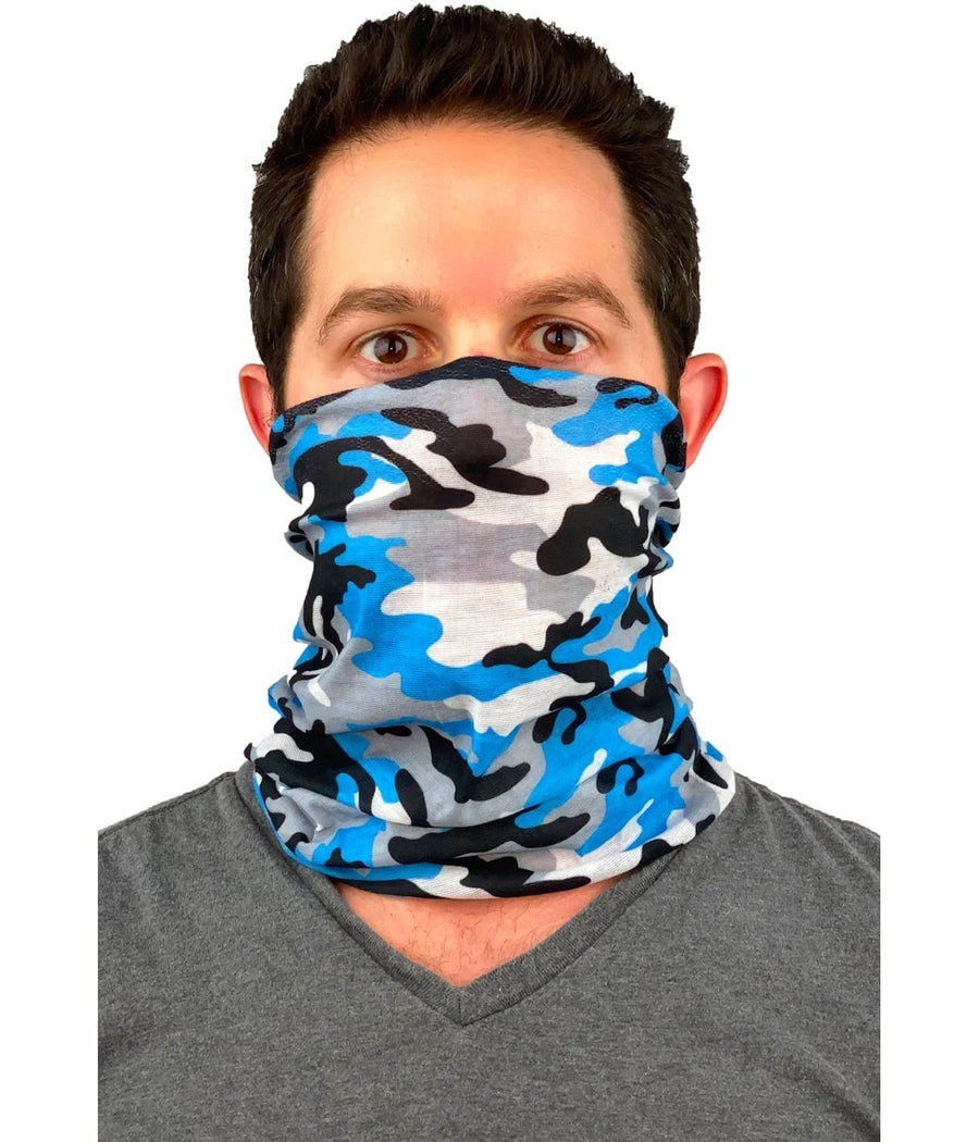 Blue Camo Face Cover: Quarantine Collection | Tipsy Elves