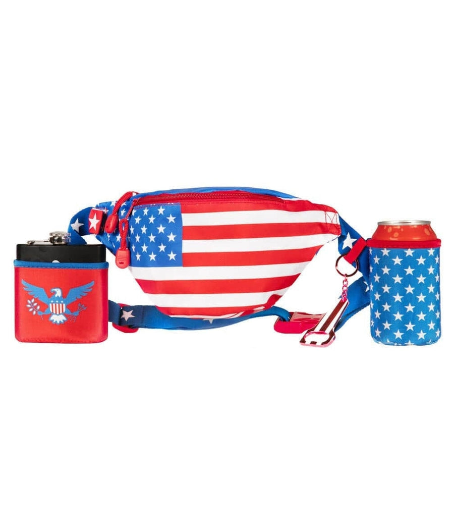 Freedom Flask Fanny Pack with Drink Holder: Patriotic Outfits | Tipsy Elves